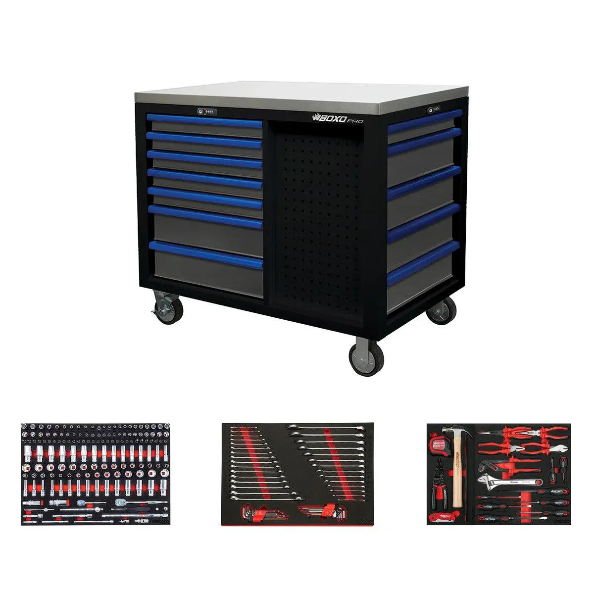Boxo Pro Series | Loaded 45” 12-Drawer Workstation Tool Box - T1 Race ...